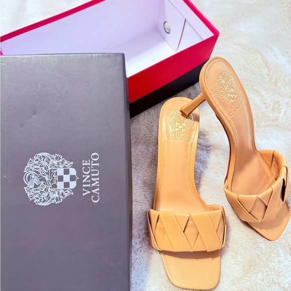 Vince Camuto | Shoes | Vince Camuto Tan Heeled Shoes With Square Toe ...